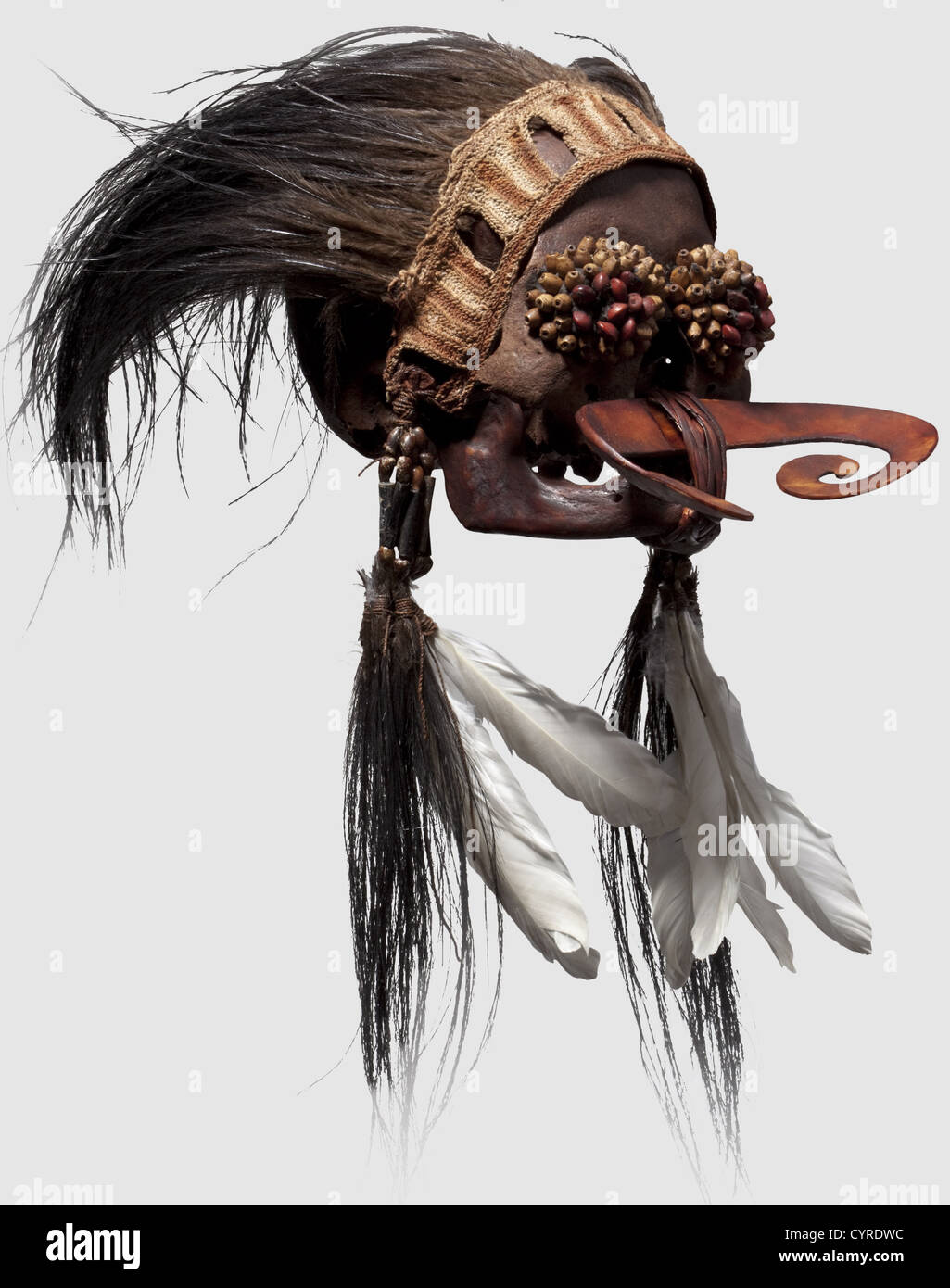 An ancestor's skull,Asmat tribe,Papua New Guinea Skull of an old man ...