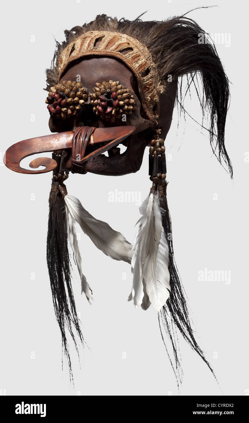 An ancestor's skull,Asmat tribe,Papua New Guinea Skull of an old man ...