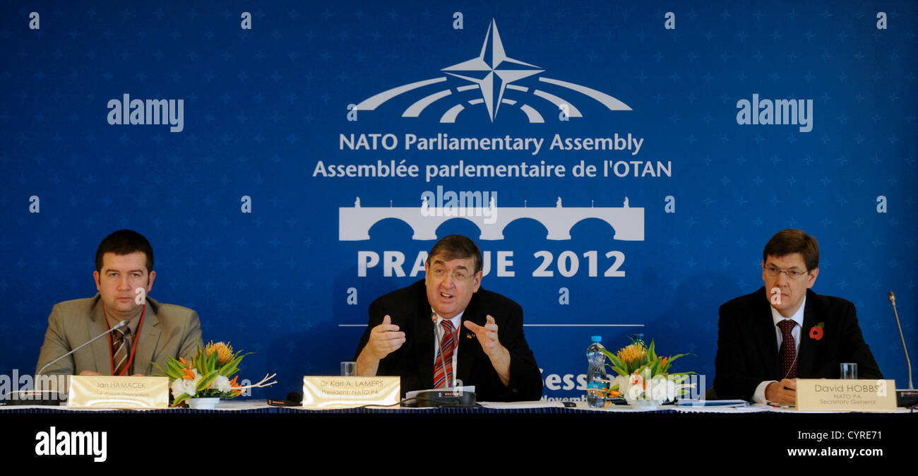 President of the NATO Parliamentary Assembly Karl Lamers (center ...