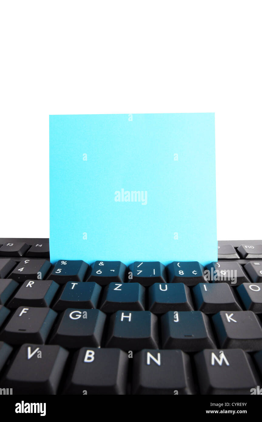 blank or empty sheet of note paper on keyboard Stock Photo - Alamy