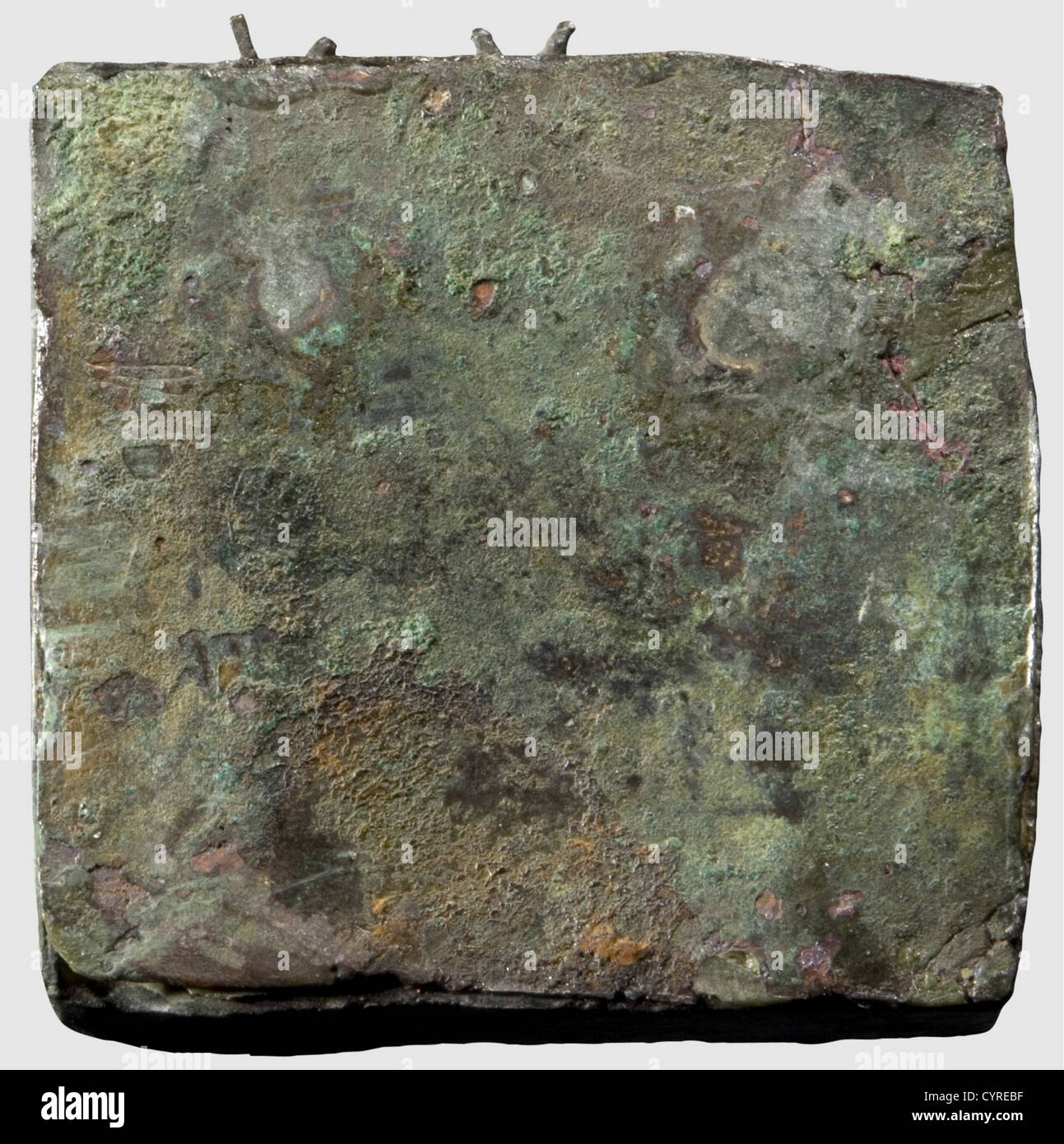 A Visigothic ceremonial belt buckle, 5th/6th century A.D. Sqare bronze ...