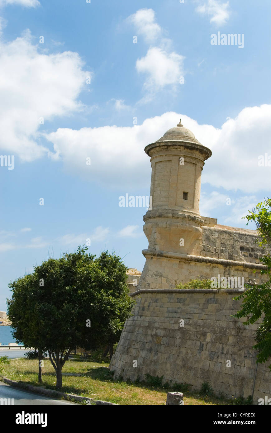 Low angle view of a watchtower, Valletta, Malta Stock Photo - Alamy