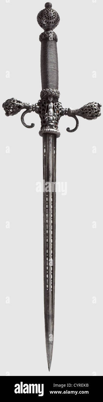 A chiselled quillon dagger,Brescia,2nd half of the 17th century Slender ...