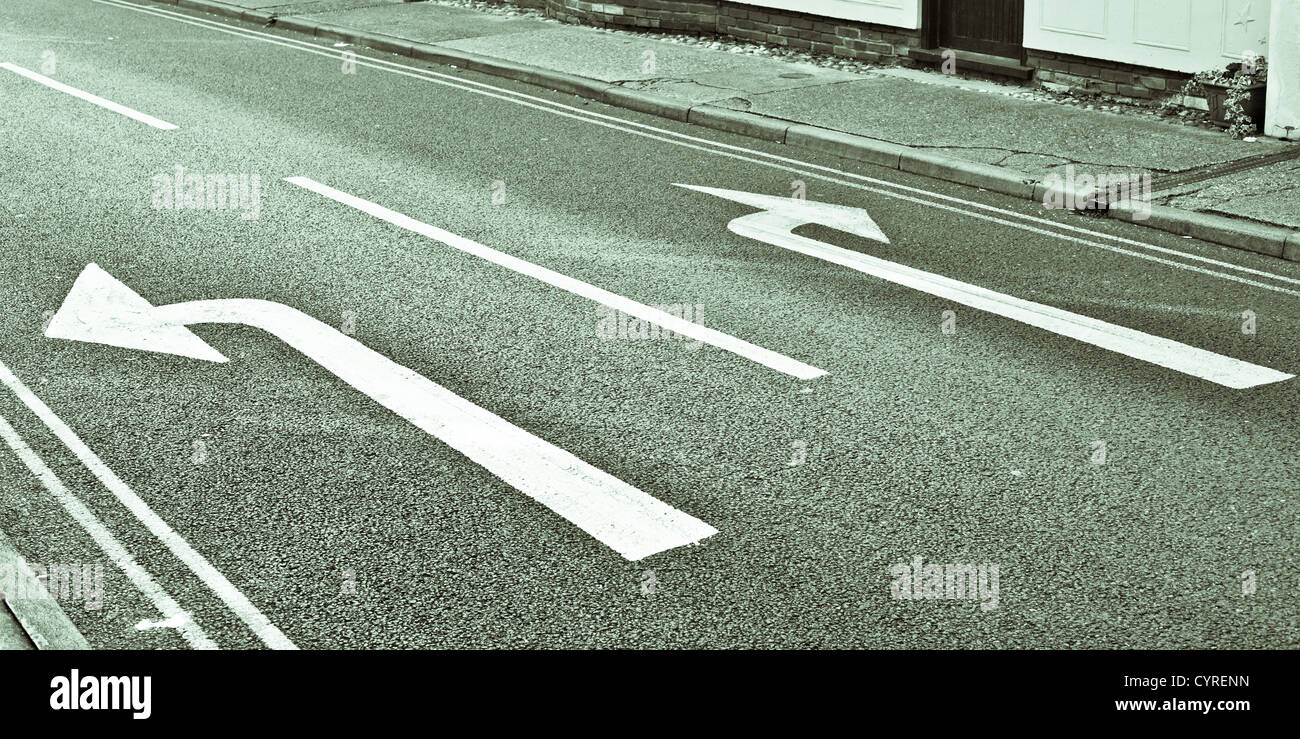 Road markings arrows hi-res stock photography and images - Alamy