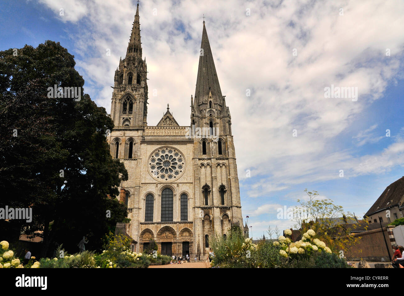 The French medieval Cathedral of Our Lady of Chartres Stock Photo - Alamy