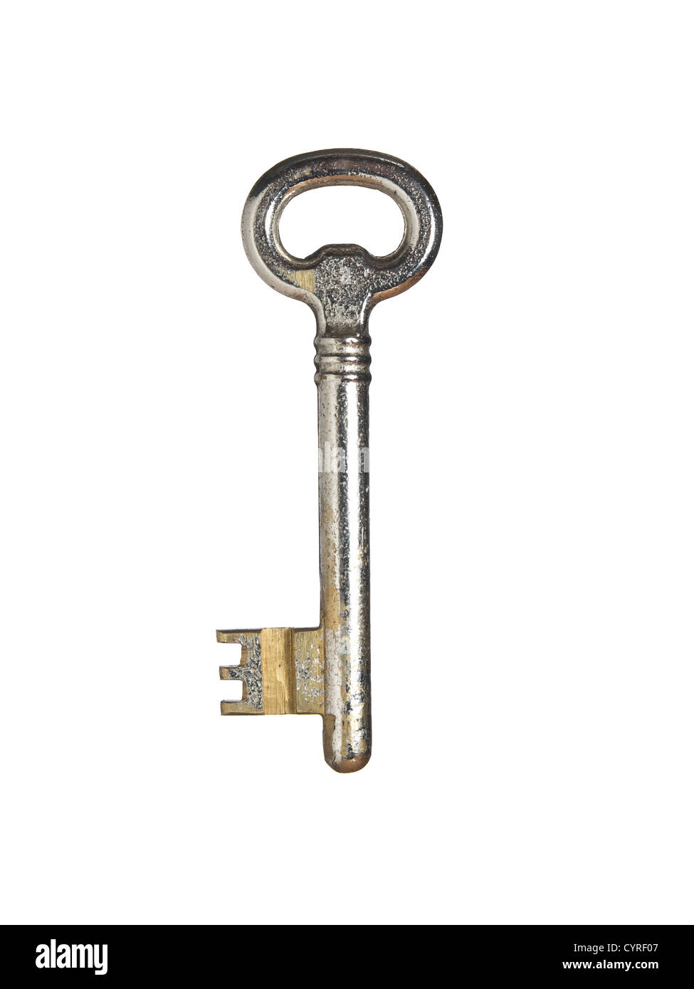A rusted old fashion key isolated over a white background Stock Photo ...