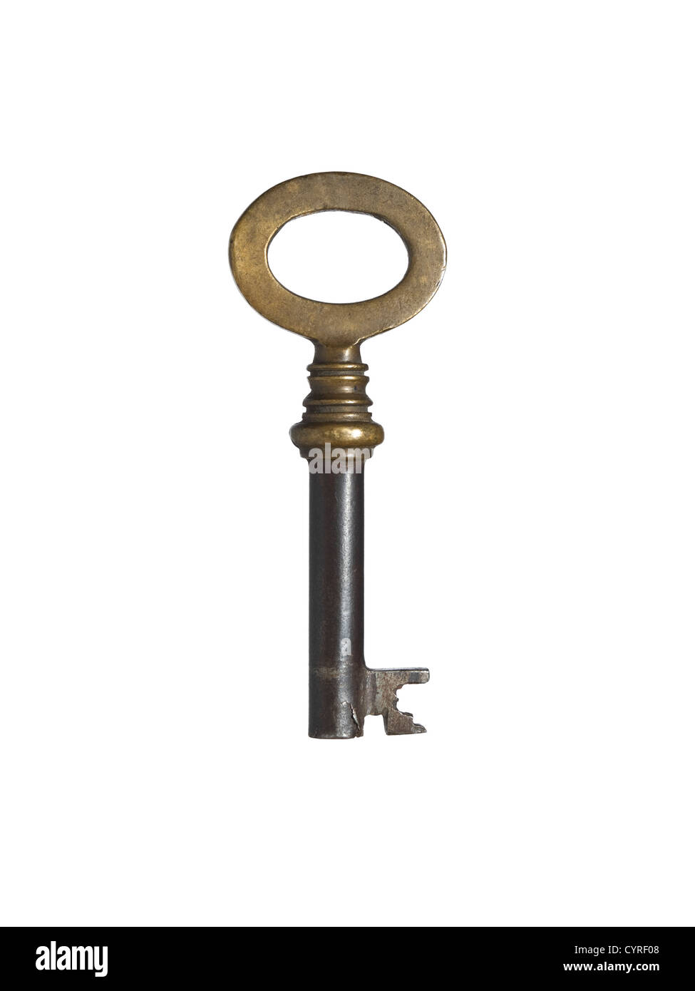 A rusted old fashion key isolated over a white background Stock Photo ...