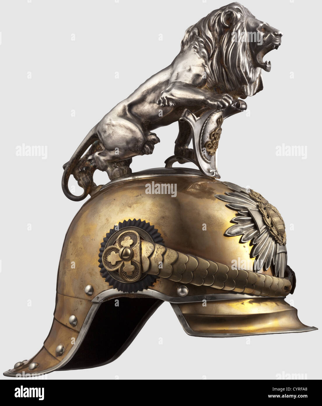 A parade issue helmet for a reserve officer,of the Saxon Horse Guards ...