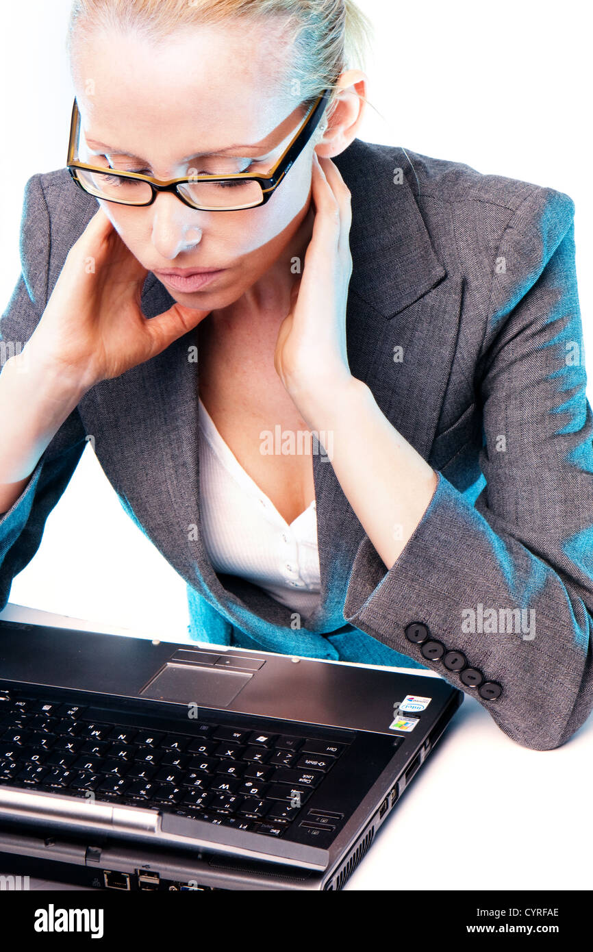 business woman having troubles with her computer Stock Photo - Alamy