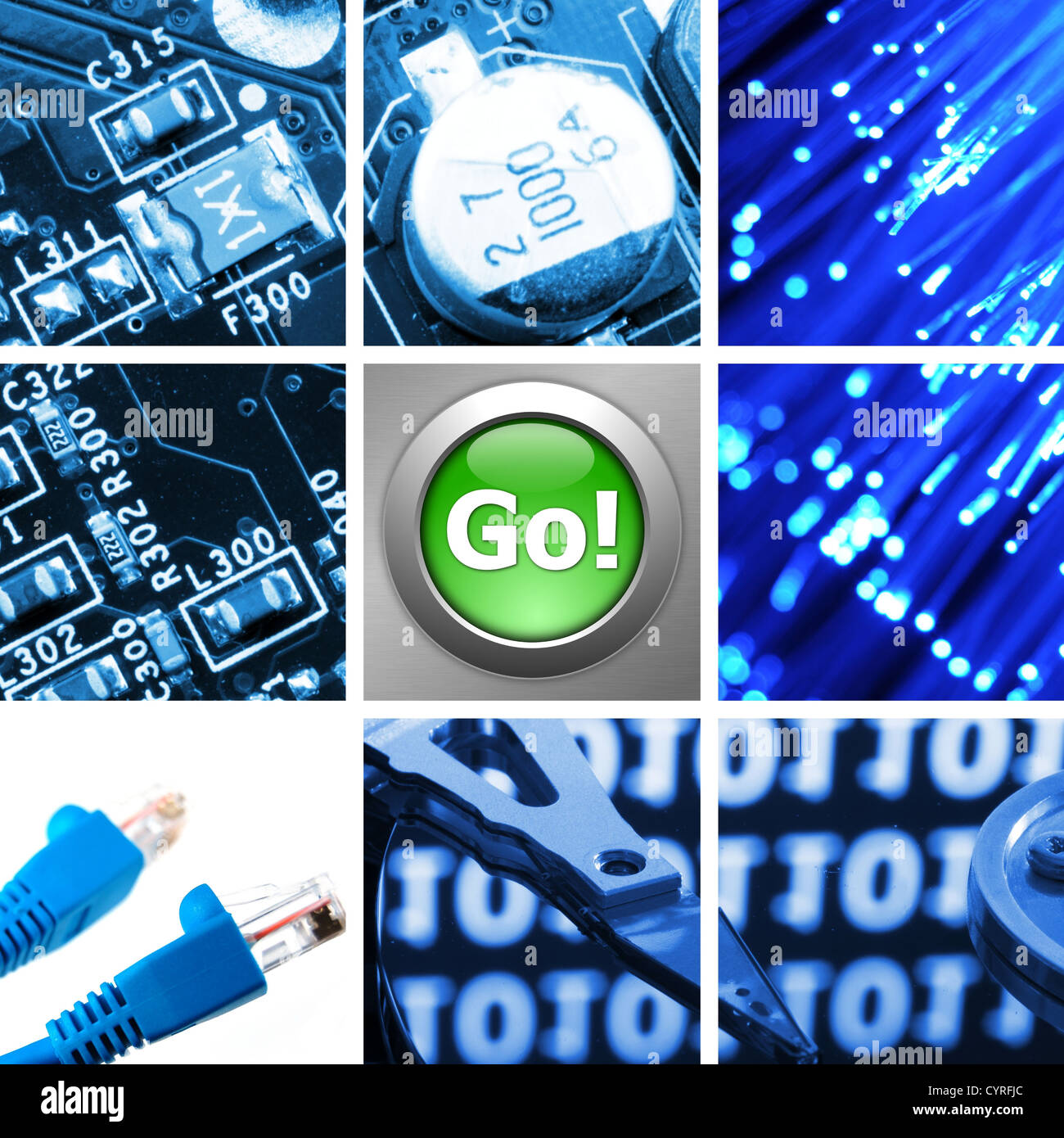 collage or collection of computer internet technolofy images Stock ...