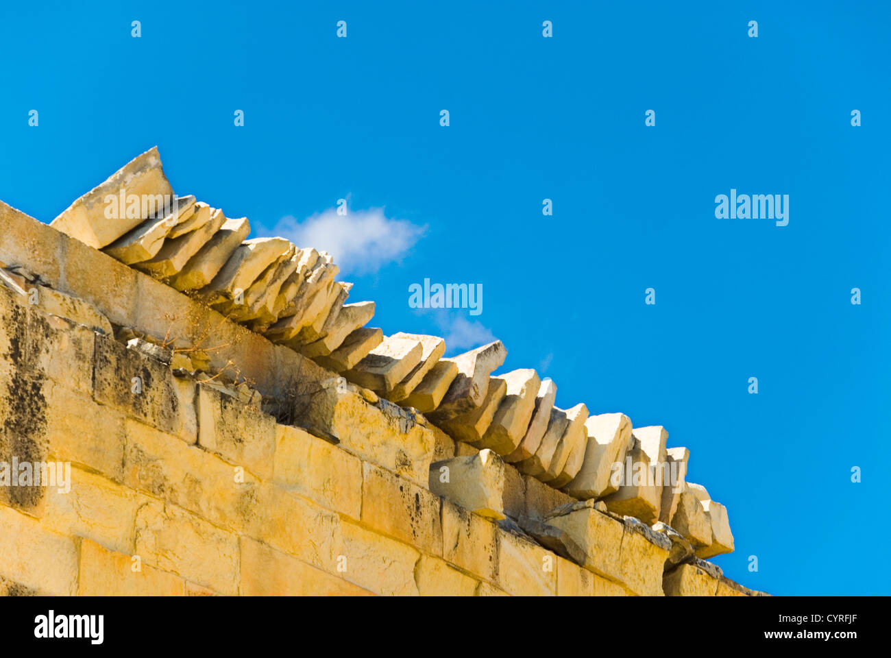 Low angle view of a stone wall, Malta Stock Photo - Alamy