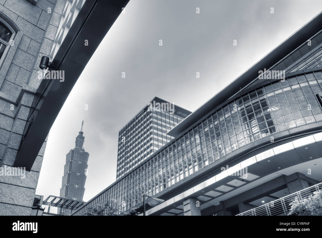 Taipei cityscape with modern buildings and famous landmark the 101 ...