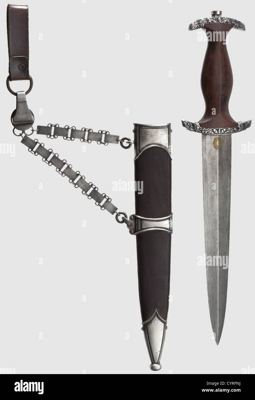 An honour award dagger with chain suspension, for high-ranking SA Stock ...