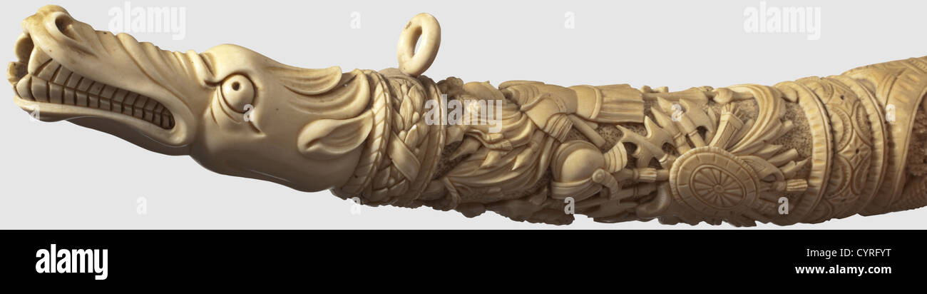 A large German olifant, mid 19th century A hunting horn carved out of a ...