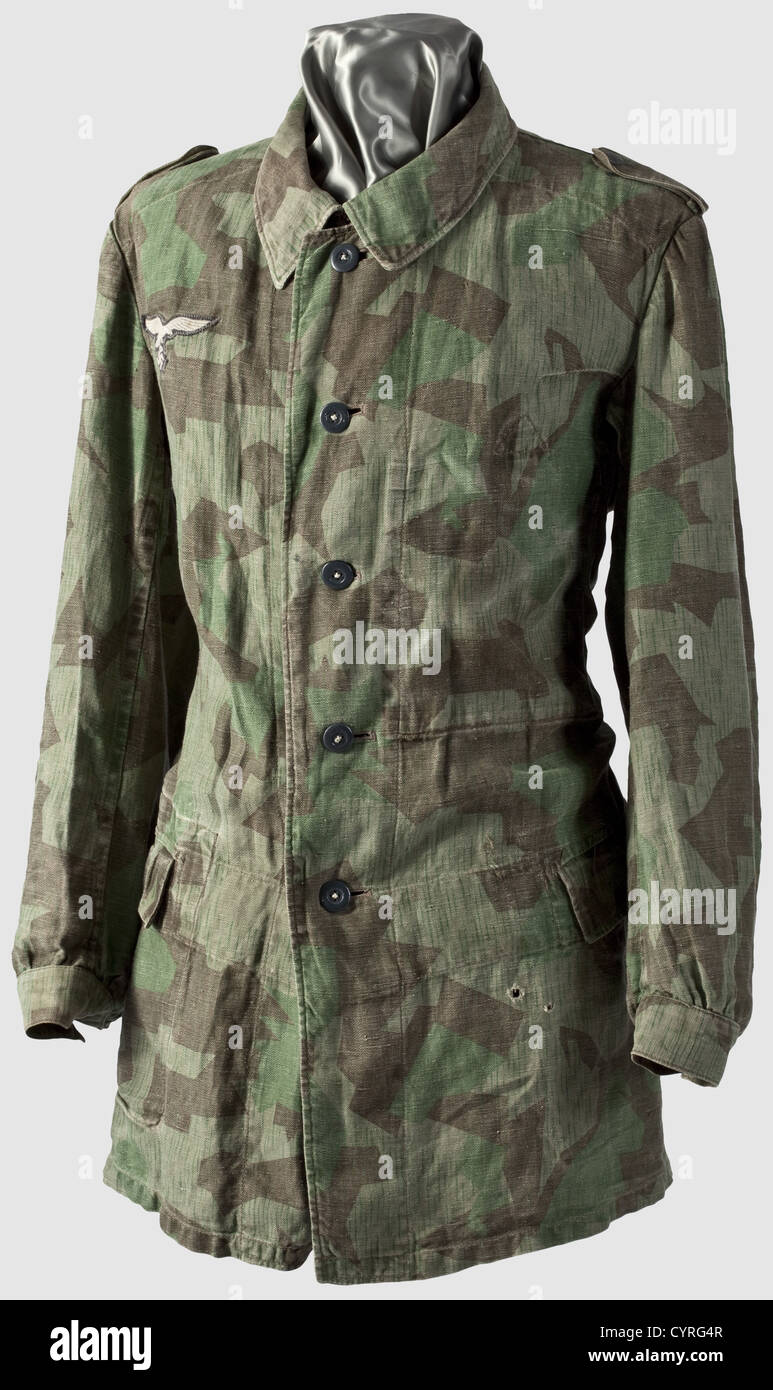 A camouflage jacket for Luftwaffe divisions,the exterior printed with ...
