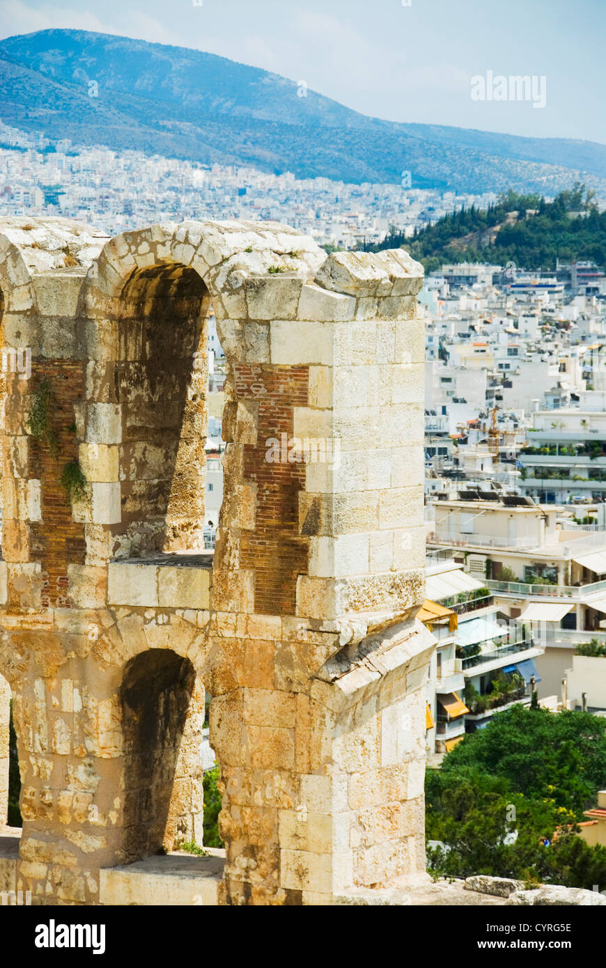 Ruins of an ancient amphitheater, Theatre of Dionysus, Acropolis ...