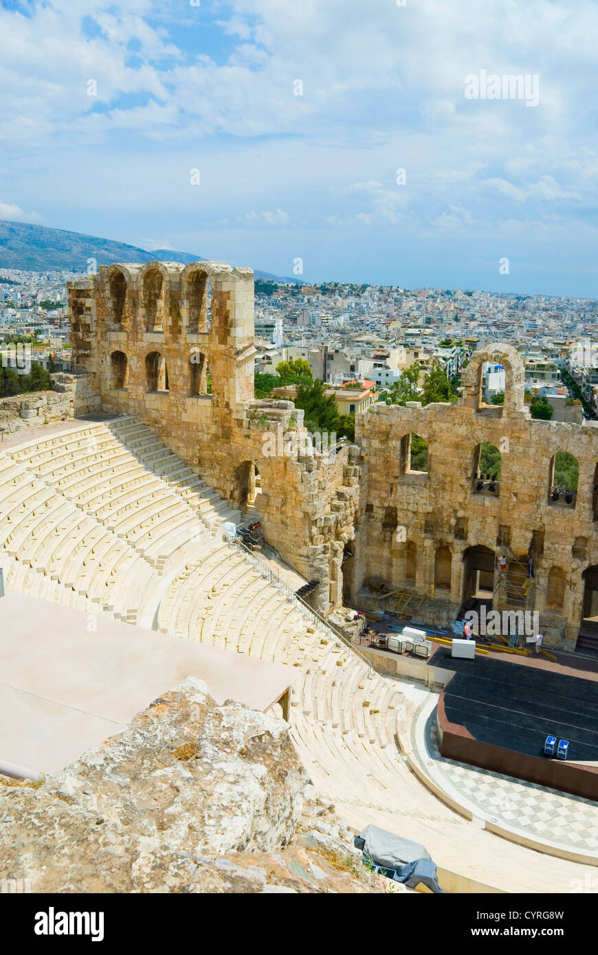 Ruins of an ancient amphitheater, Theatre of Dionysus, Acropolis, Athens, Greece Stock Photo - Alamy