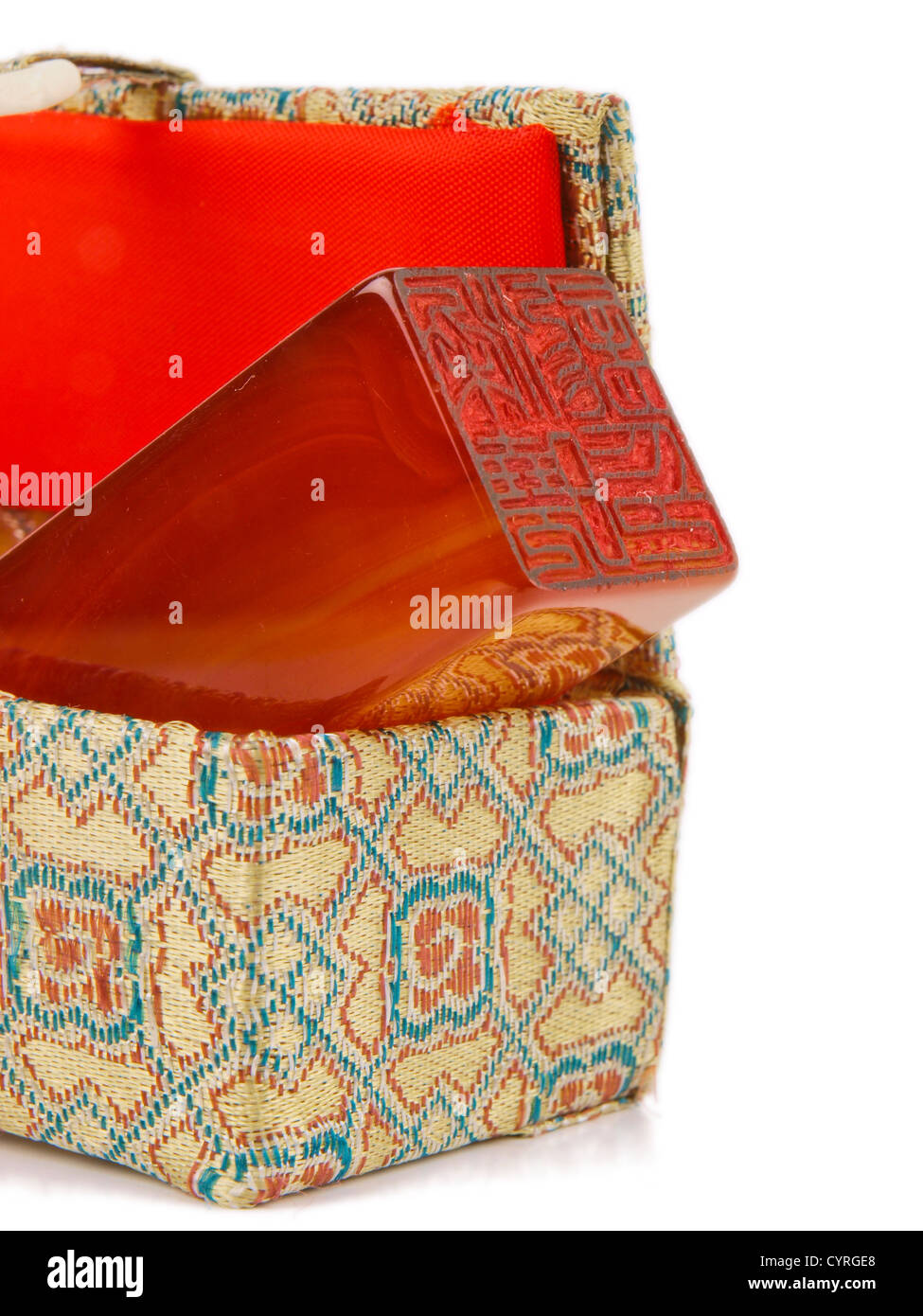 traditional Chinese stamp. Close up on white background Stock Photo - Alamy