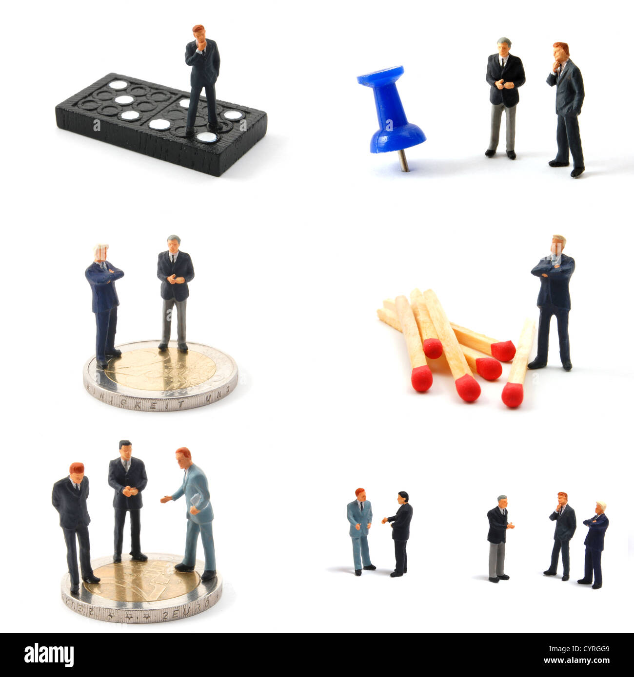 collection of small toy business man showing financial concept Stock ...