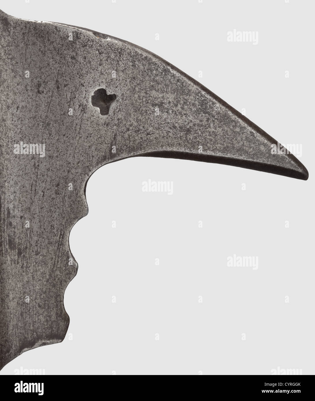 A German halberd,circa 1520 Long tapered spike,single-edged with a ...