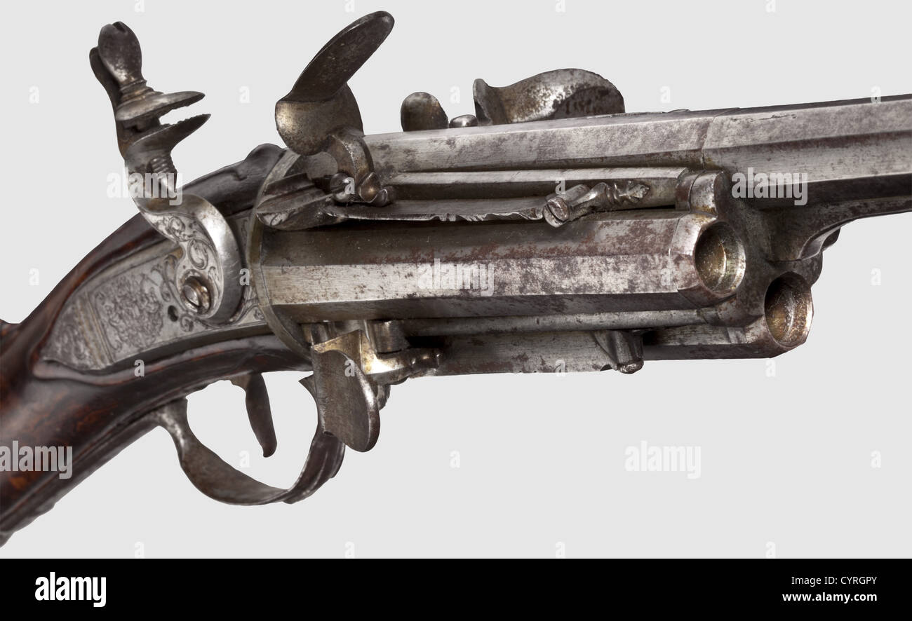 A rare flintlock revolving musket from the gunroom of Franz Anton Count Sporck,Bohemia,circa ...