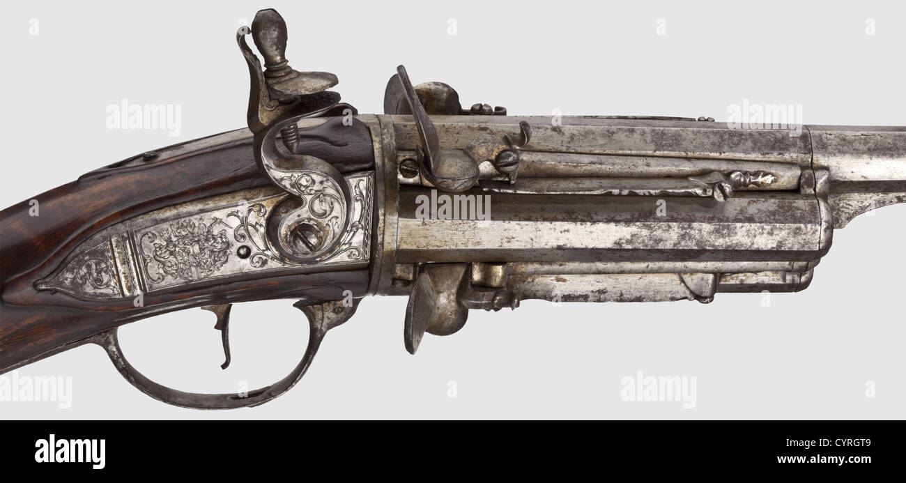 A rare flintlock revolving musket from the gunroom of Franz Anton Count ...