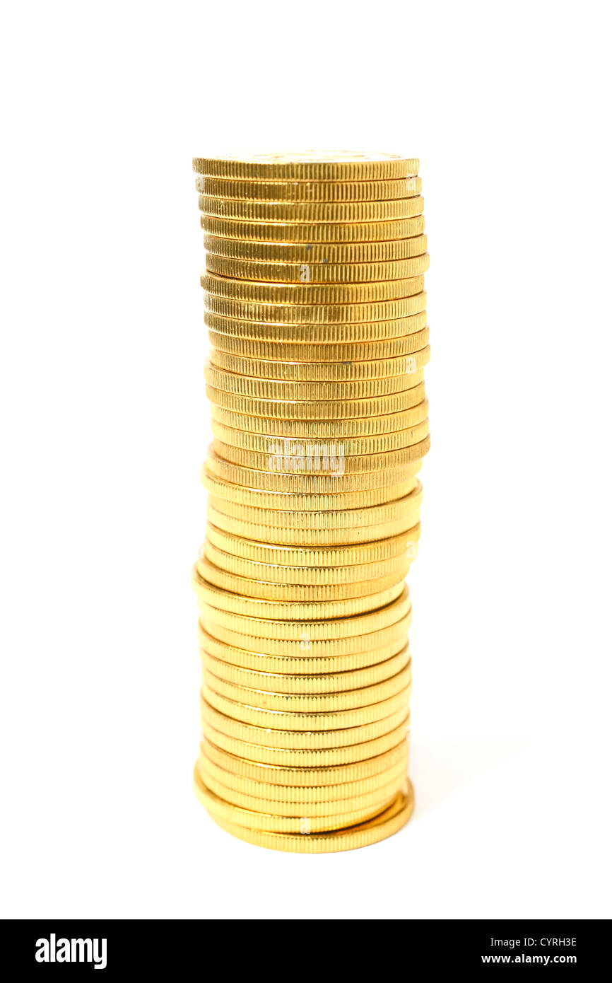 Coins in stack Stock Photo - Alamy