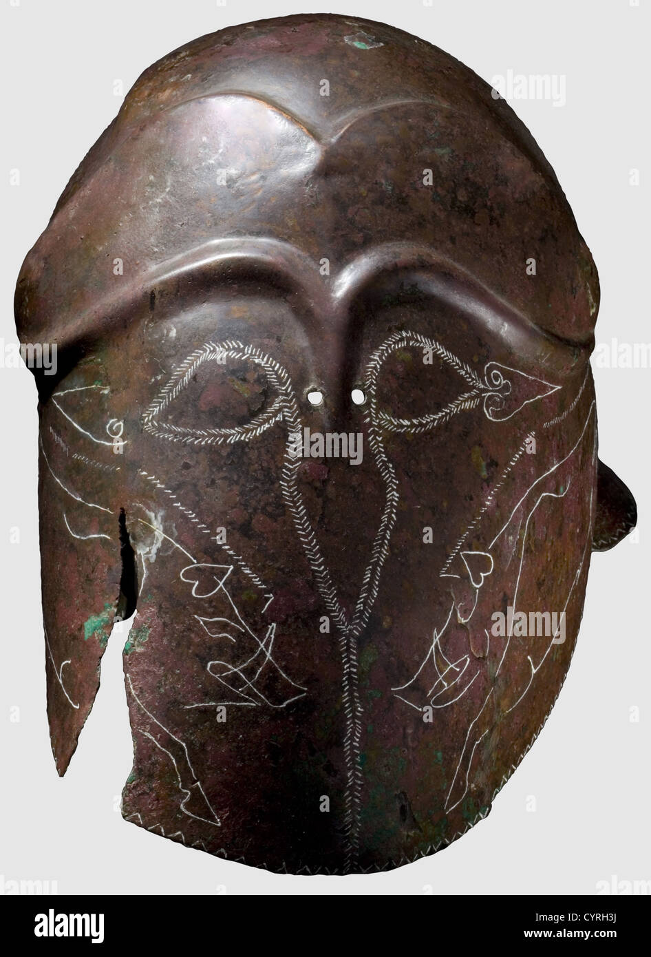 An Apulo-Corinthian type helmet,5th - 4th century B.C.Bronze.Close ...
