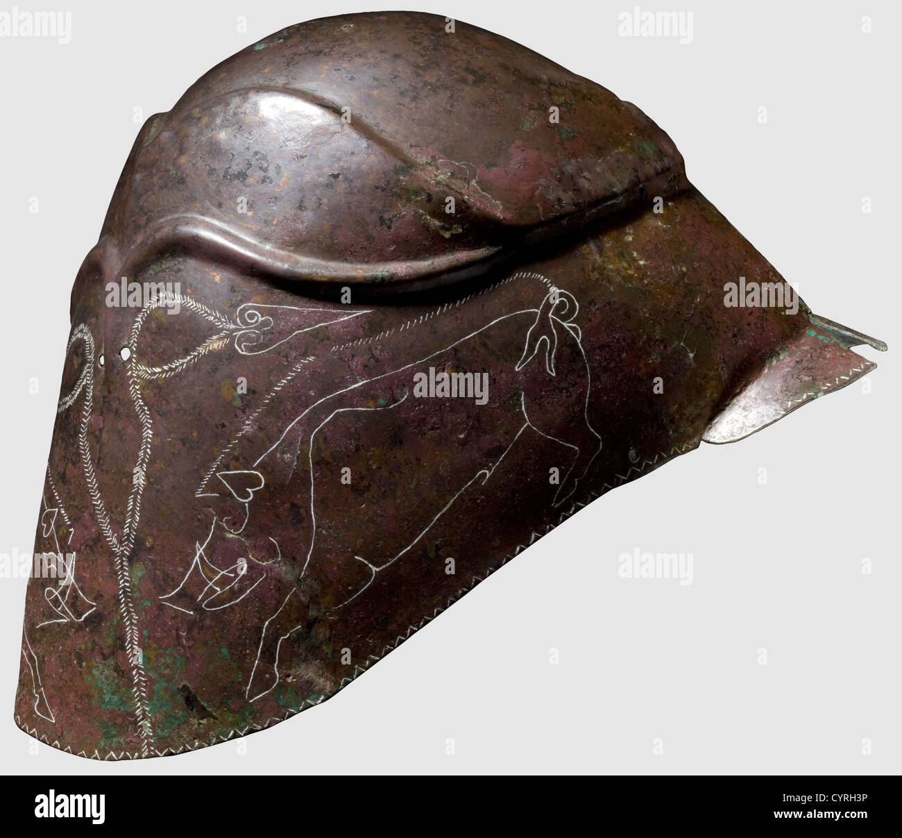 An Apulo-Corinthian type helmet,5th - 4th century B.C.Bronze.Close ...