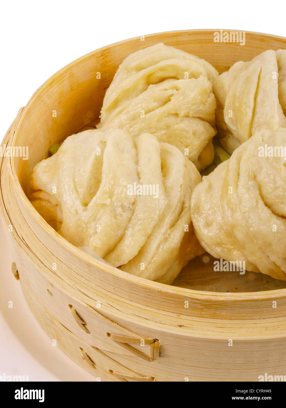 Chinese steamed roll. Close up on white background Stock Photo - Alamy