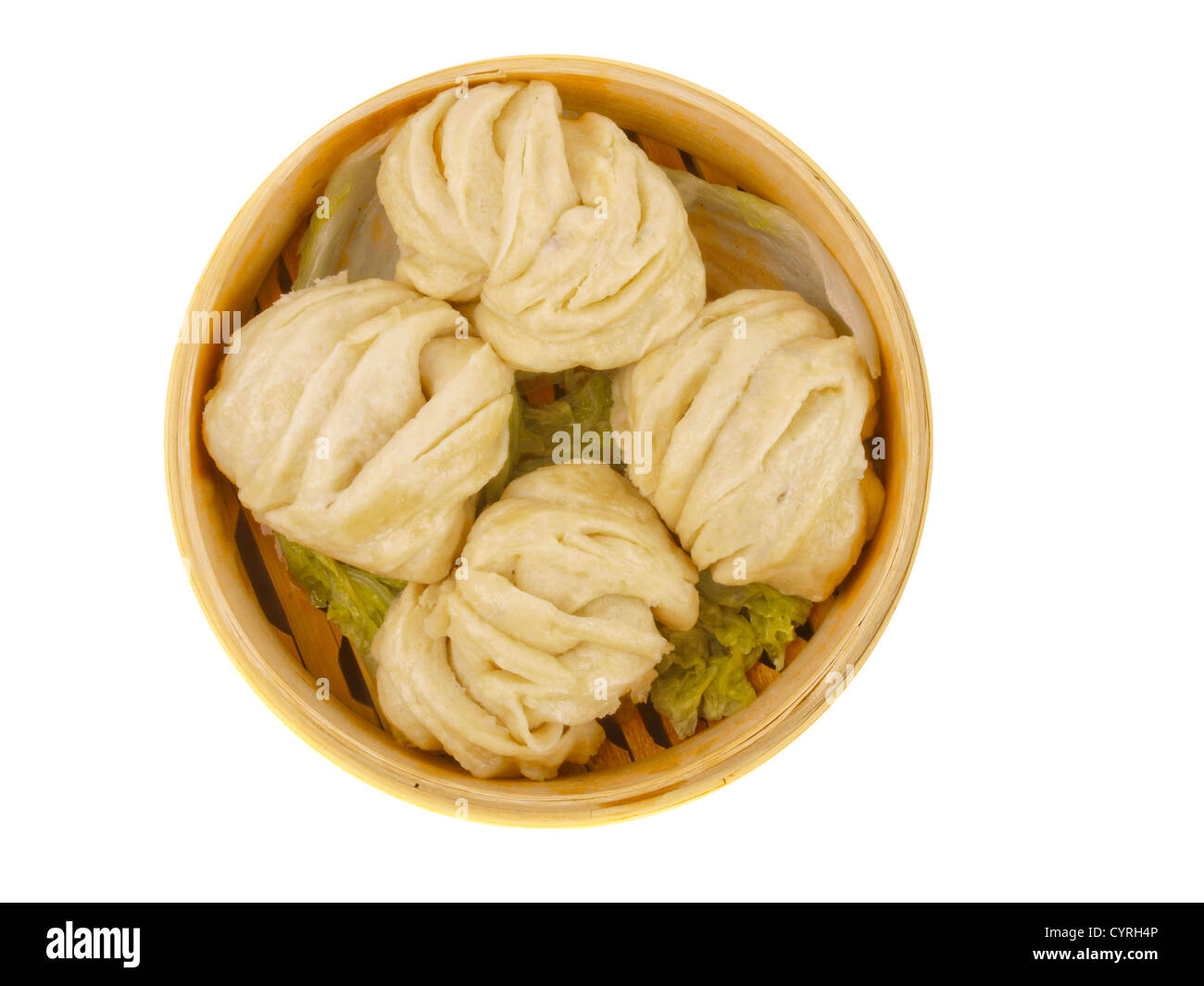 Chinese steamed roll. Close up on white background Stock Photo - Alamy