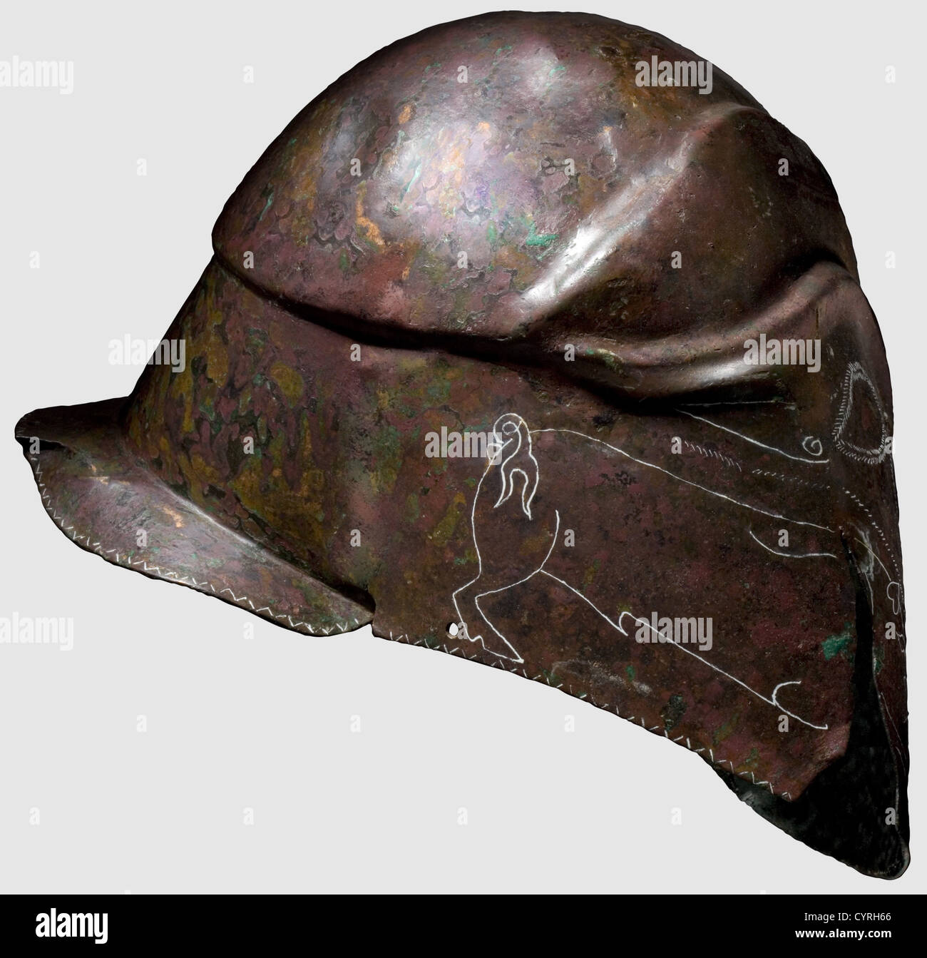 An Apulo-Corinthian type helmet,5th - 4th century B.C.Bronze.Close ...