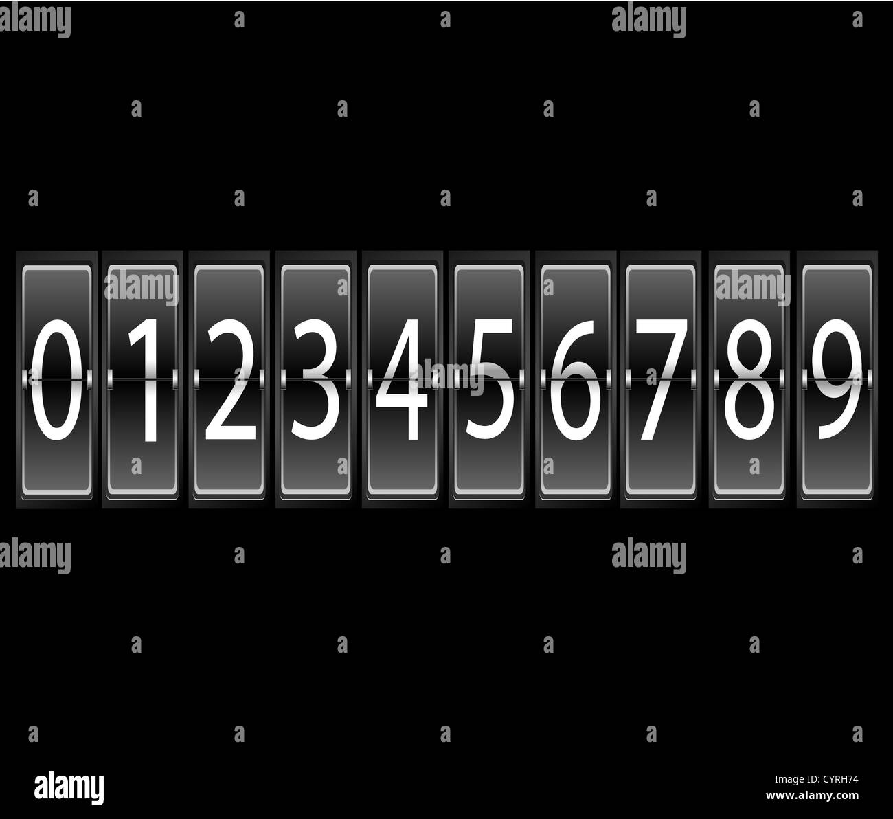 numbers on Airport Terminal timetable Display Font Set vector ...