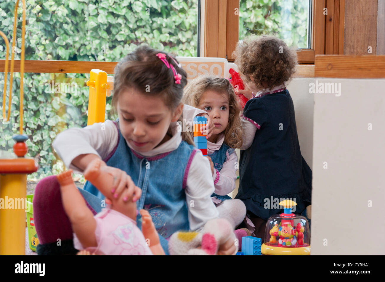 Children in the play area of a Doctors Surgery waiting room Stock Photo ...