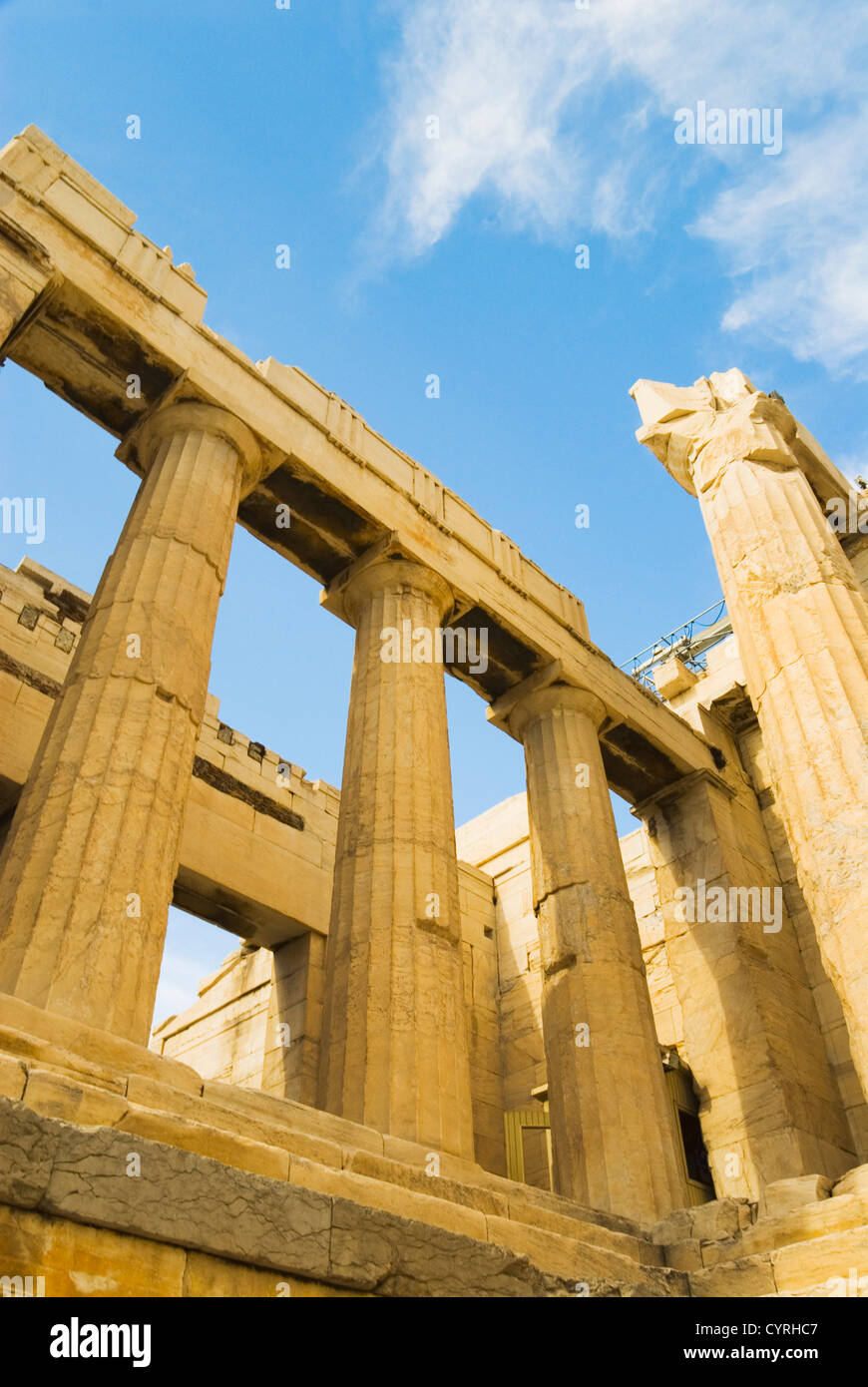 Ruins of an ancient gateway, Propylaea, Acropolis, Athens, Greece Stock ...