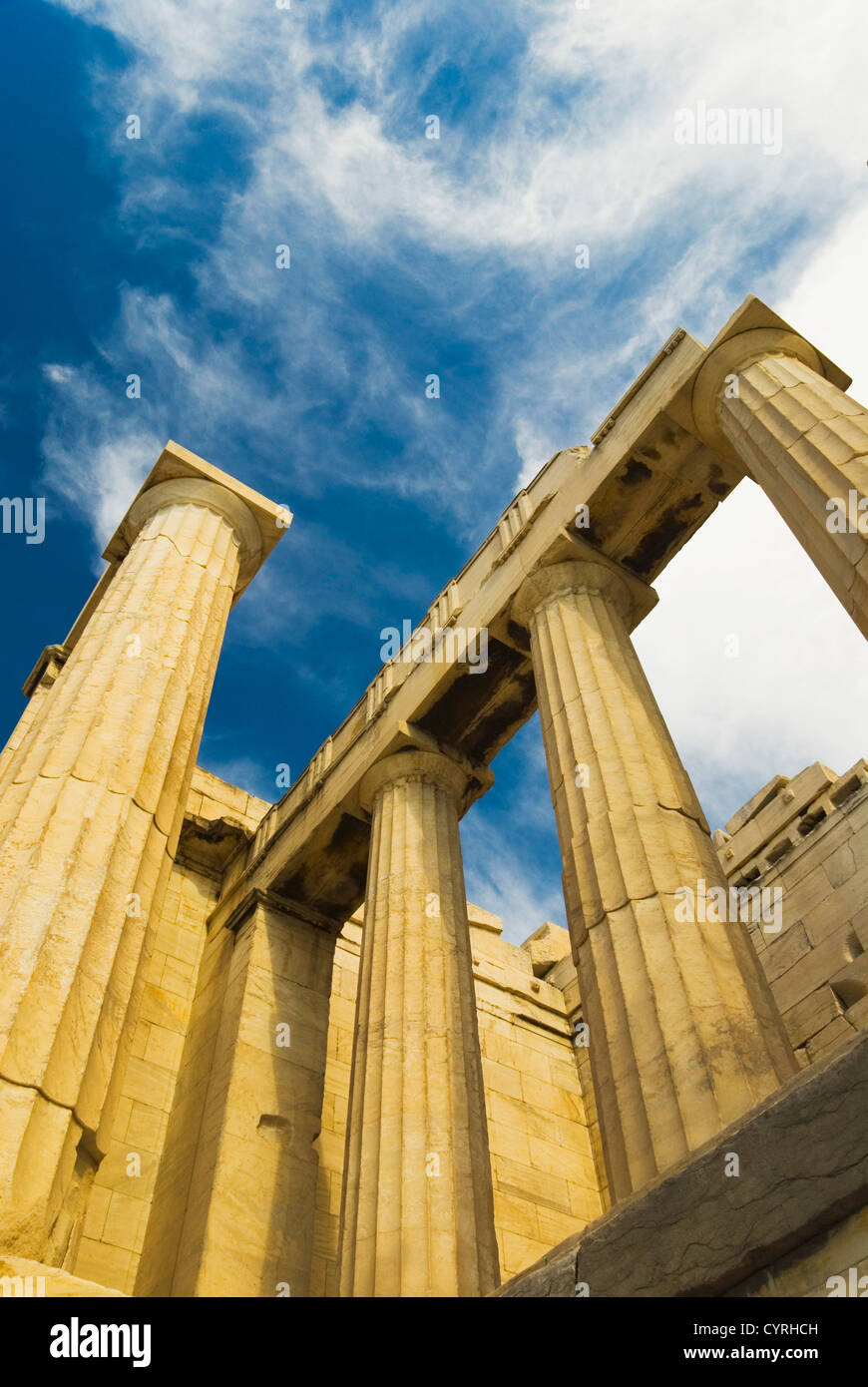Ruins of an ancient gateway, Propylaea, Acropolis, Athens, Greece Stock ...