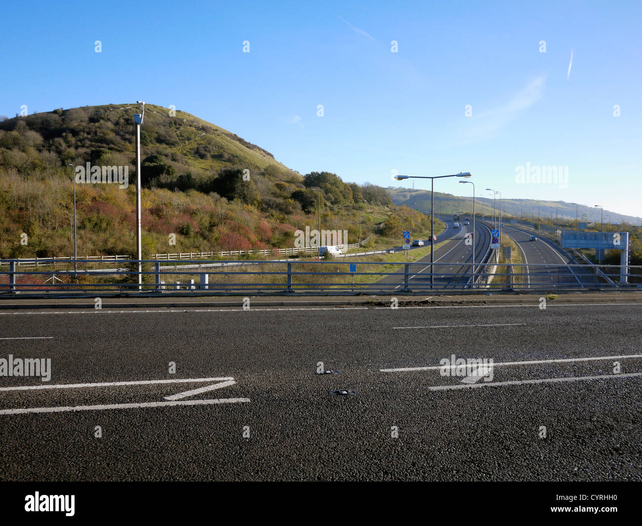 Castle Hill and M20 motorway at Folkestone Stock Photo - Alamy