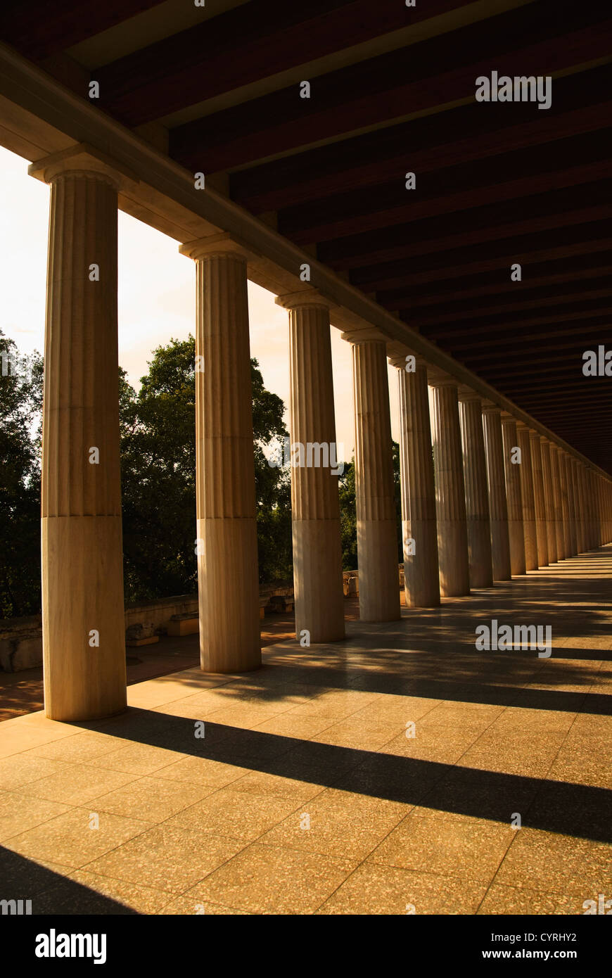 Colonnade of an ancient museum, Stoa of Attalos, The Ancient Agora ...
