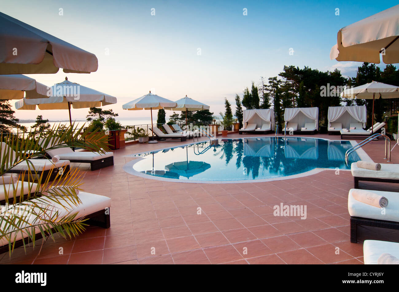 Swimming pool of luxury hotel at day Stock Photo - Alamy