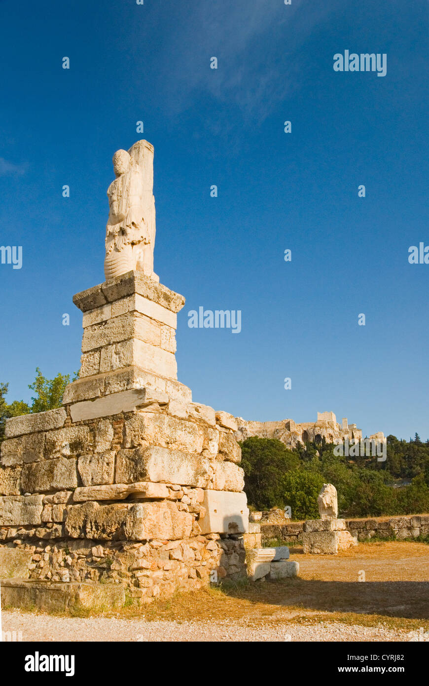 Ruins of a statue, Odeon of Agrippa, The Ancient Agora, Athens, Greece ...