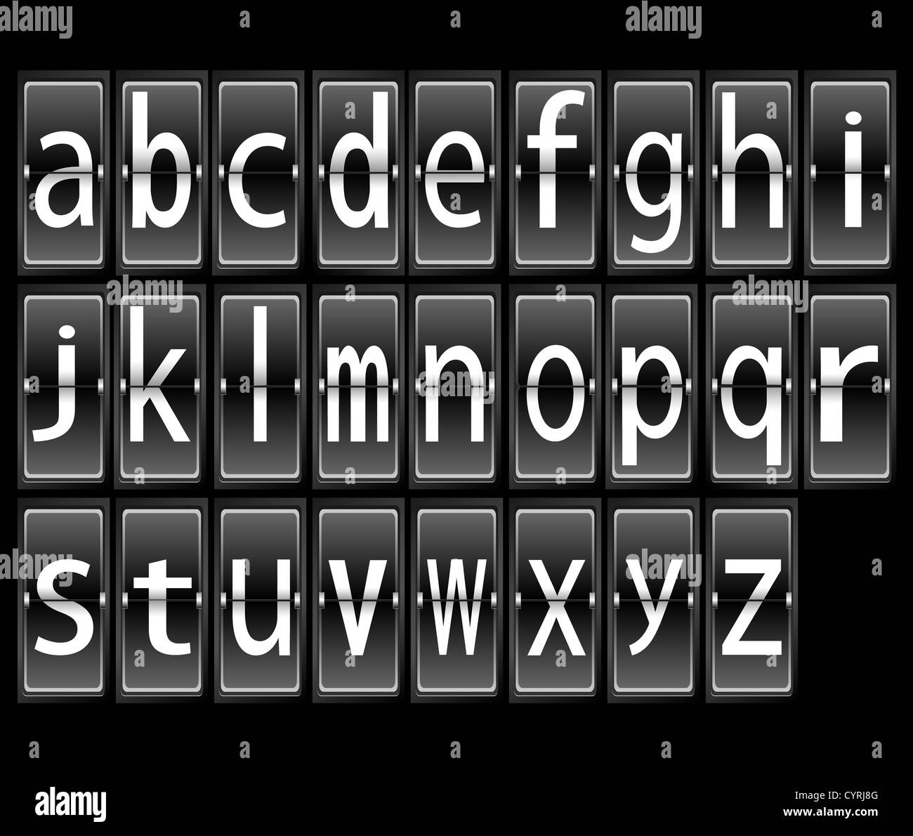 letters alphabet on Airport Terminal timetable Display Font Set vector ...