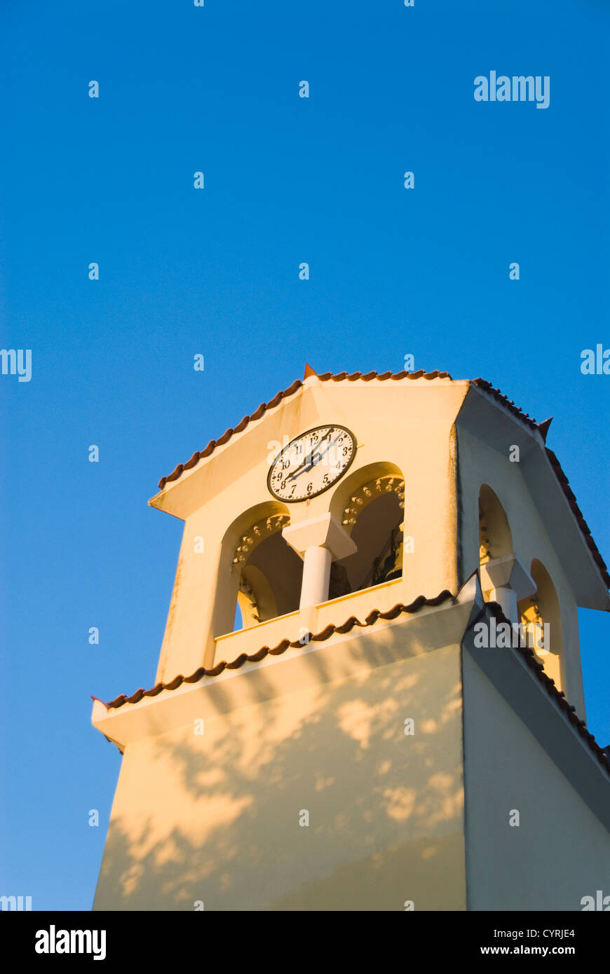 High section view of a clock tower, Athens, Greece Stock Photo - Alamy