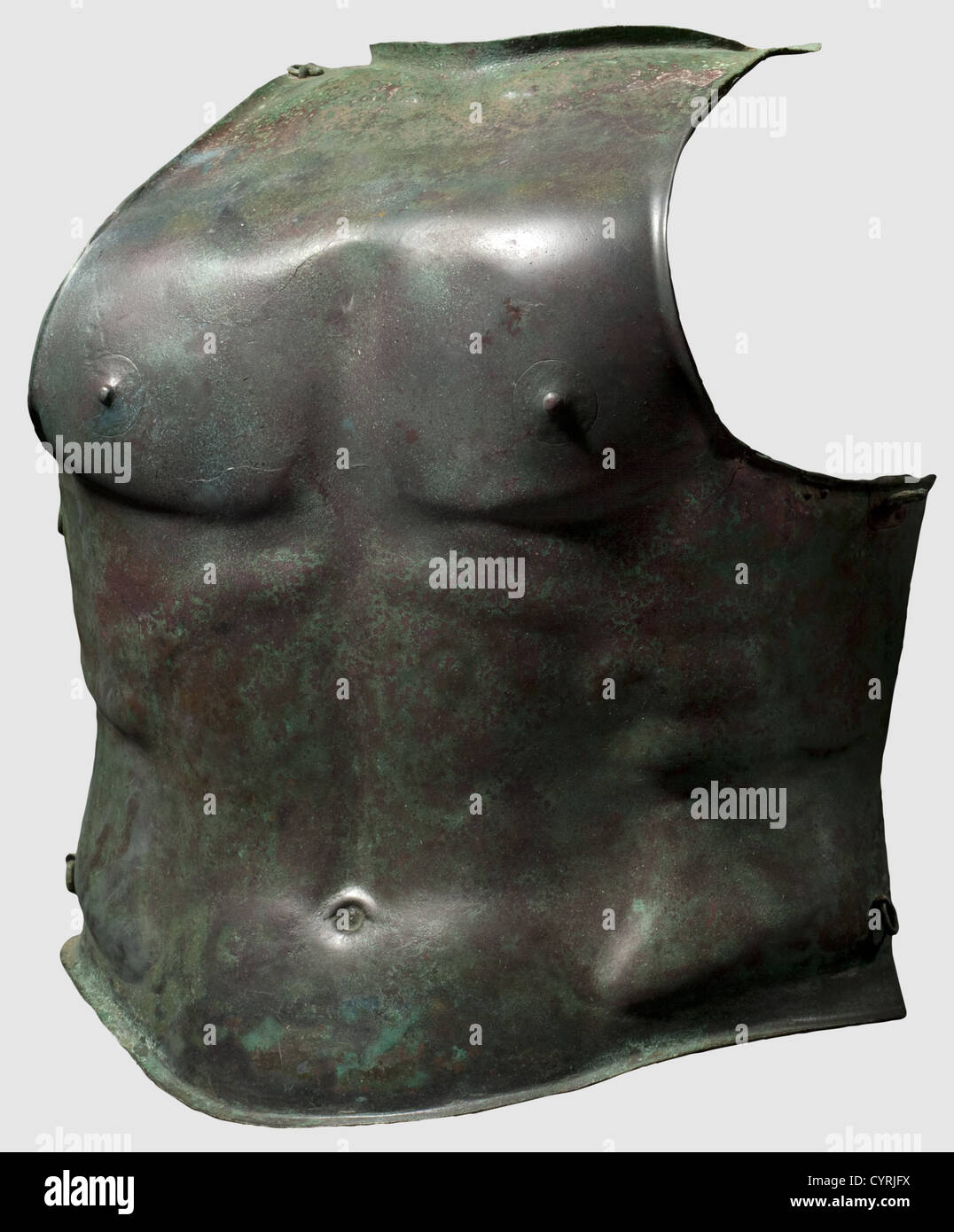 A breastplate for a Greek muscled cuirass,4th century B.C. Bronze ...