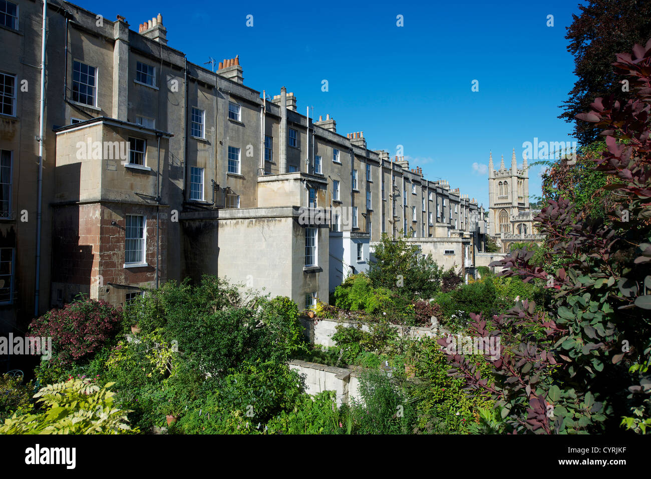 Georgian Back Gardens, Bath Somerset Bathwick Hill Raby Place Stock ...