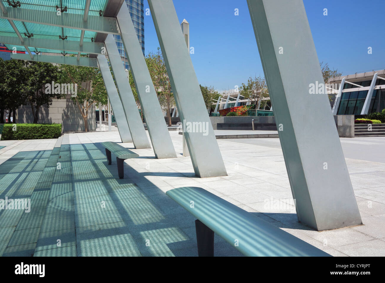 rest place in business center Stock Photo - Alamy