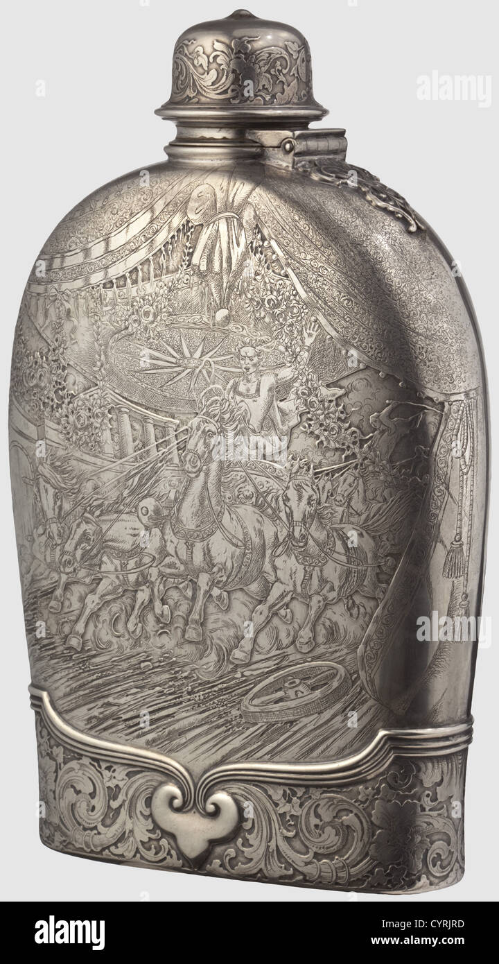 A silver Tiffany hip flask,USA,after 1880 Large sterling silver hip ...