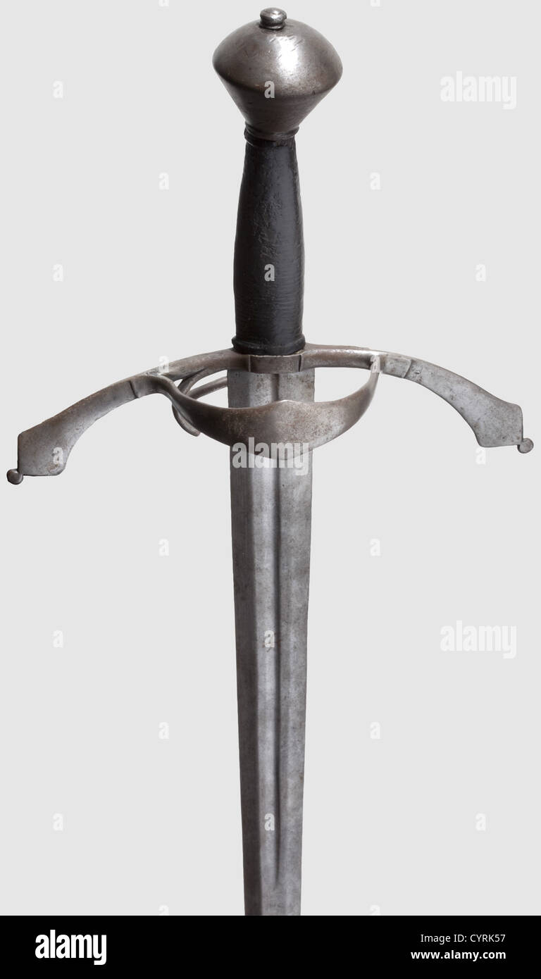 A South German military sword,circa 1550 Sharply tapering double-edged ...