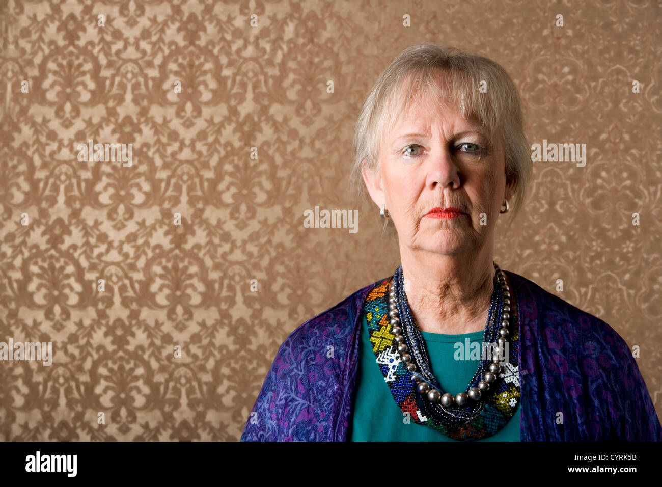 Closeup Portrait of an Eccentric Senior Lady Stock Photo - Alamy
