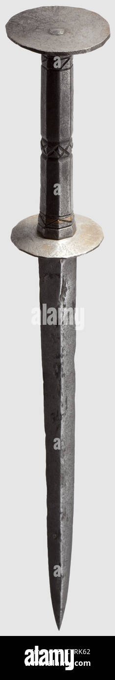 A rondel dagger,late 15th century Slender blade of flattened diamond ...