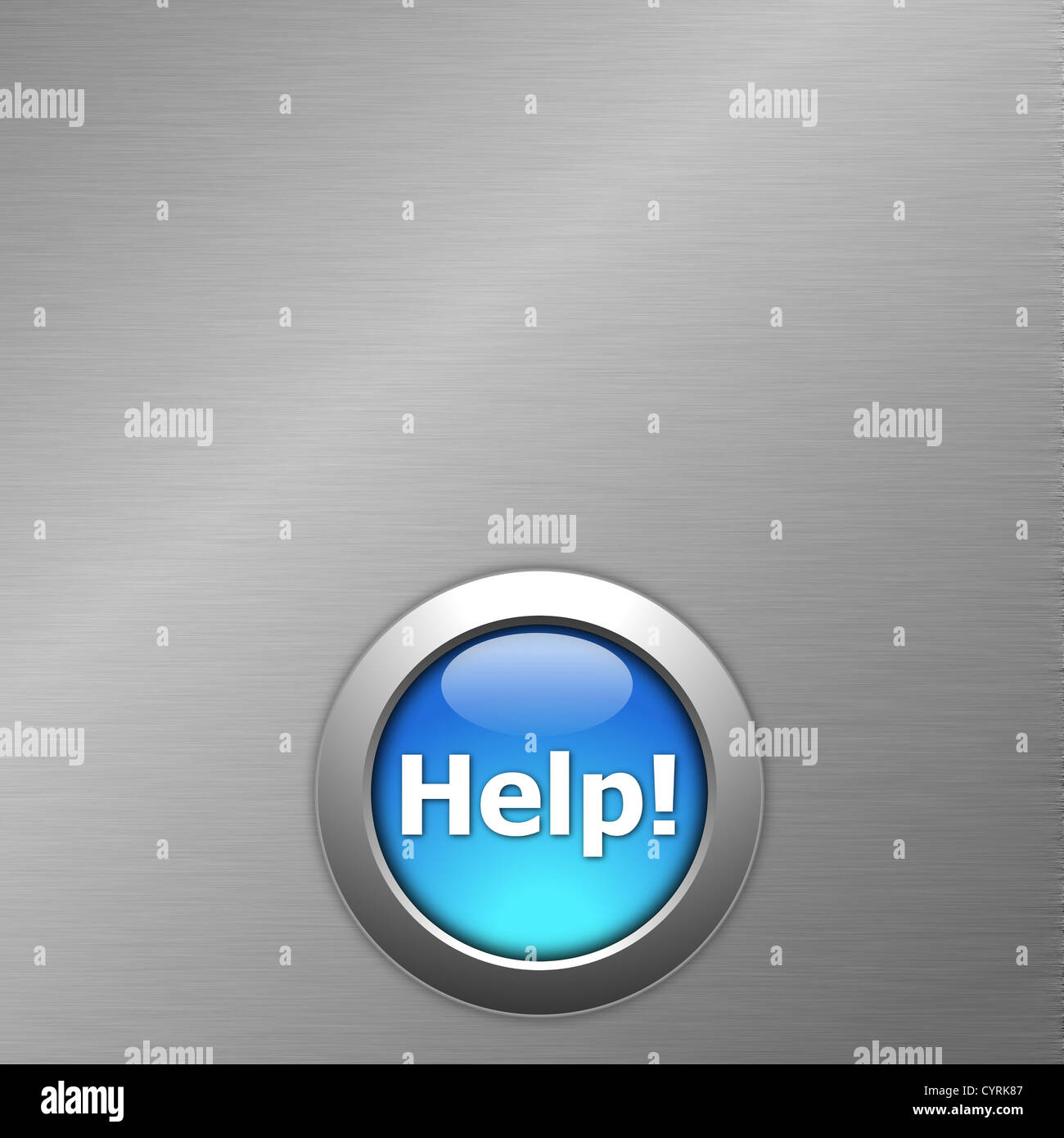 blue help button on metal a texture Stock Photo - Alamy
